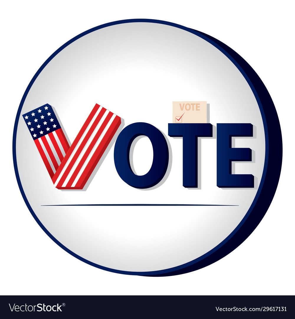 Election day button Royalty Free Vector Image - VectorStock