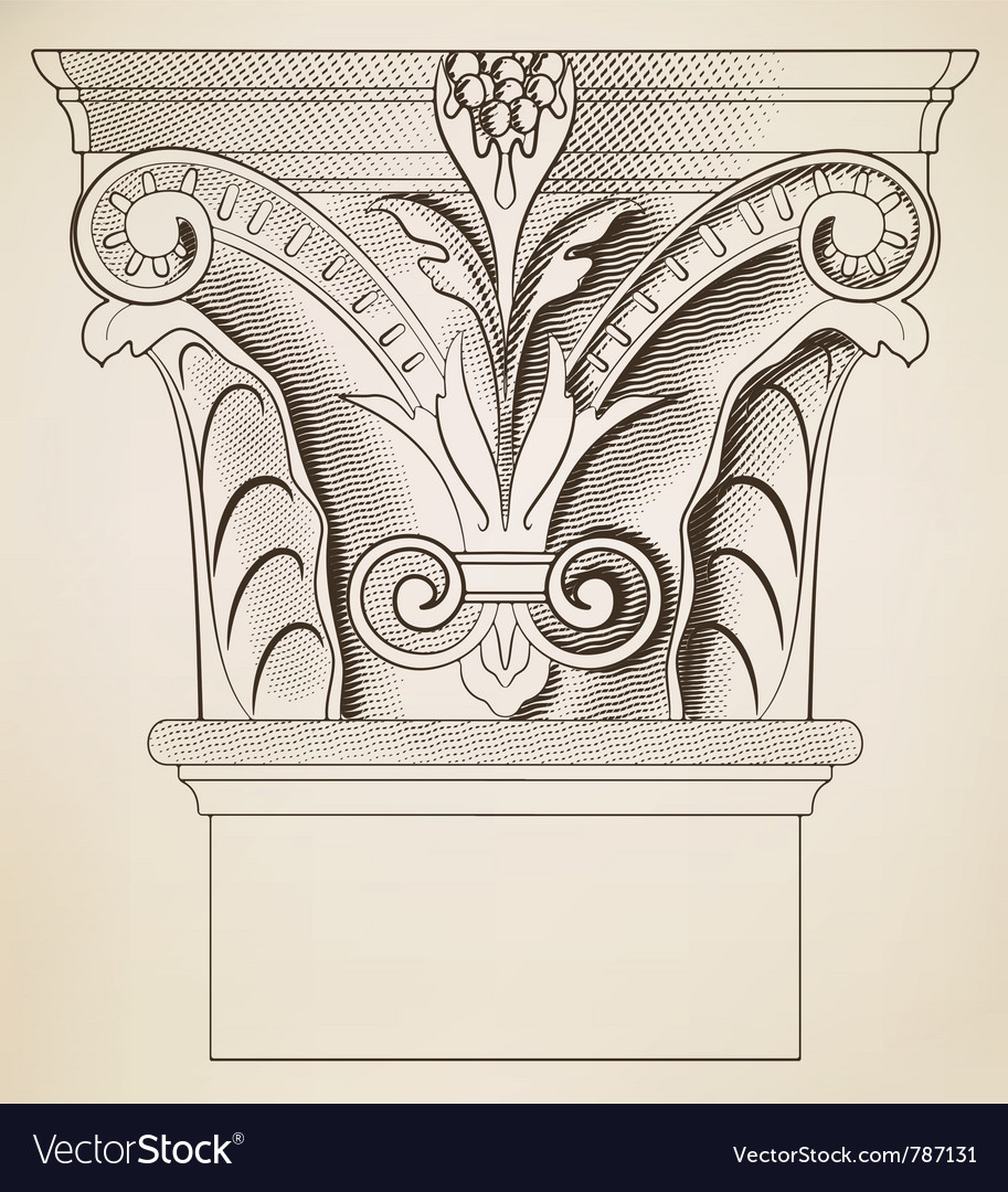 Engraving column Royalty Free Vector Image - VectorStock