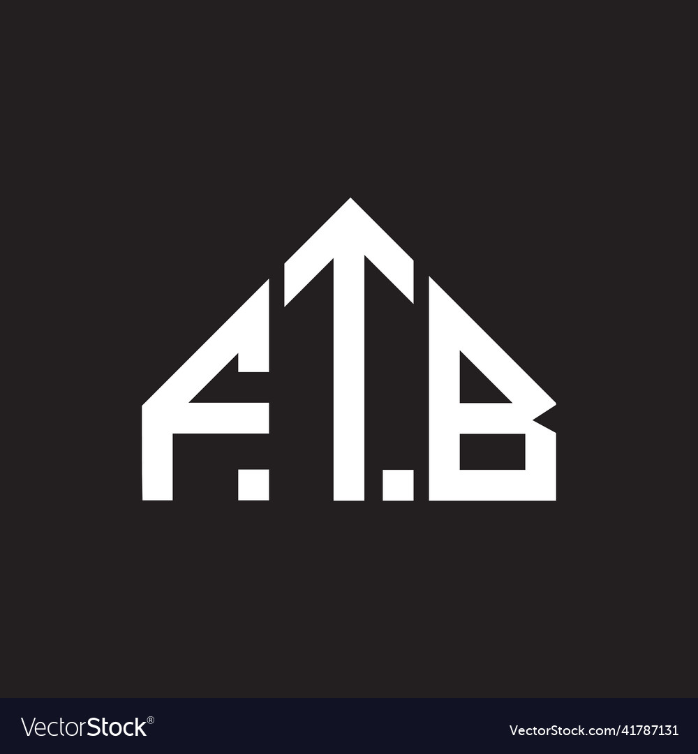 Ftb letter logo design on black background Vector Image