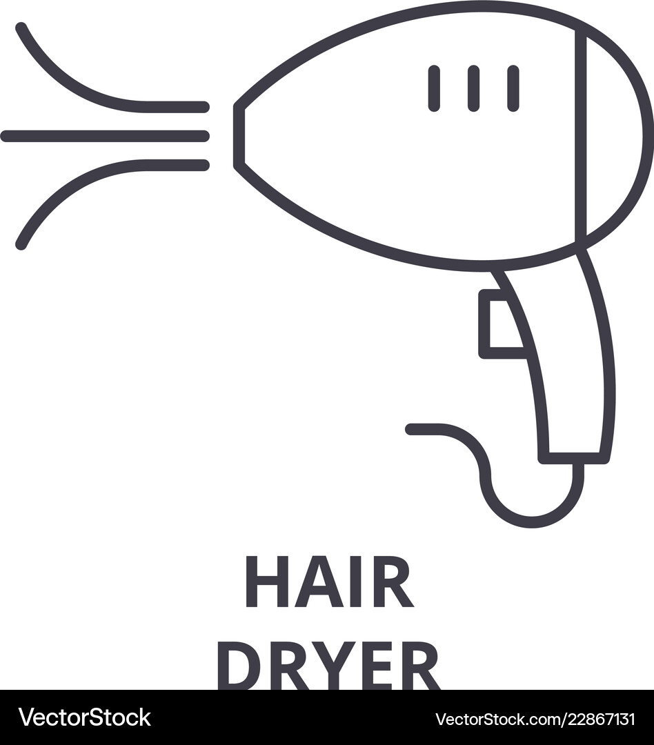 Hair dryer line icon concept Royalty Free Vector Image