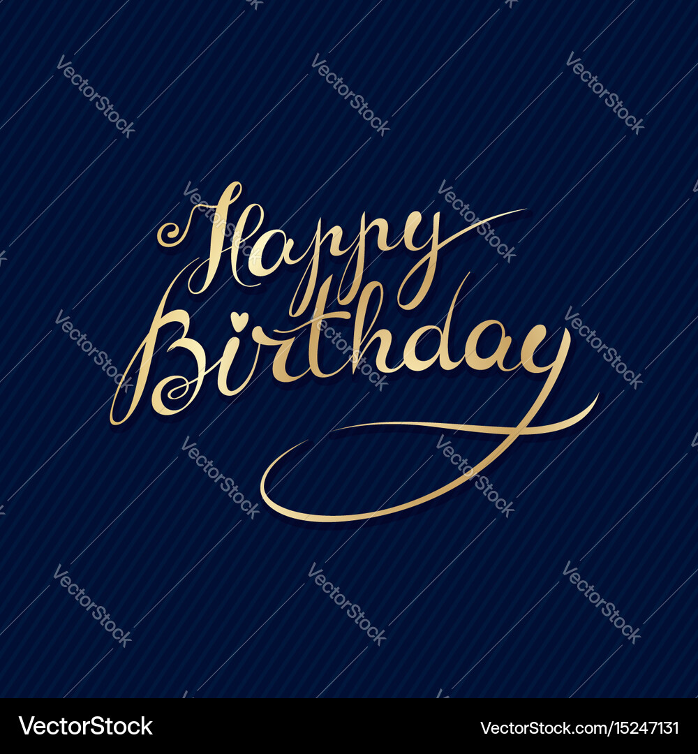 Happy birthday - hand lettering card Royalty Free Vector