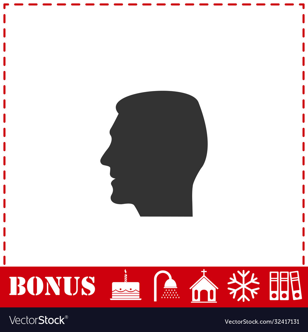 Head icon flat Royalty Free Vector Image - VectorStock