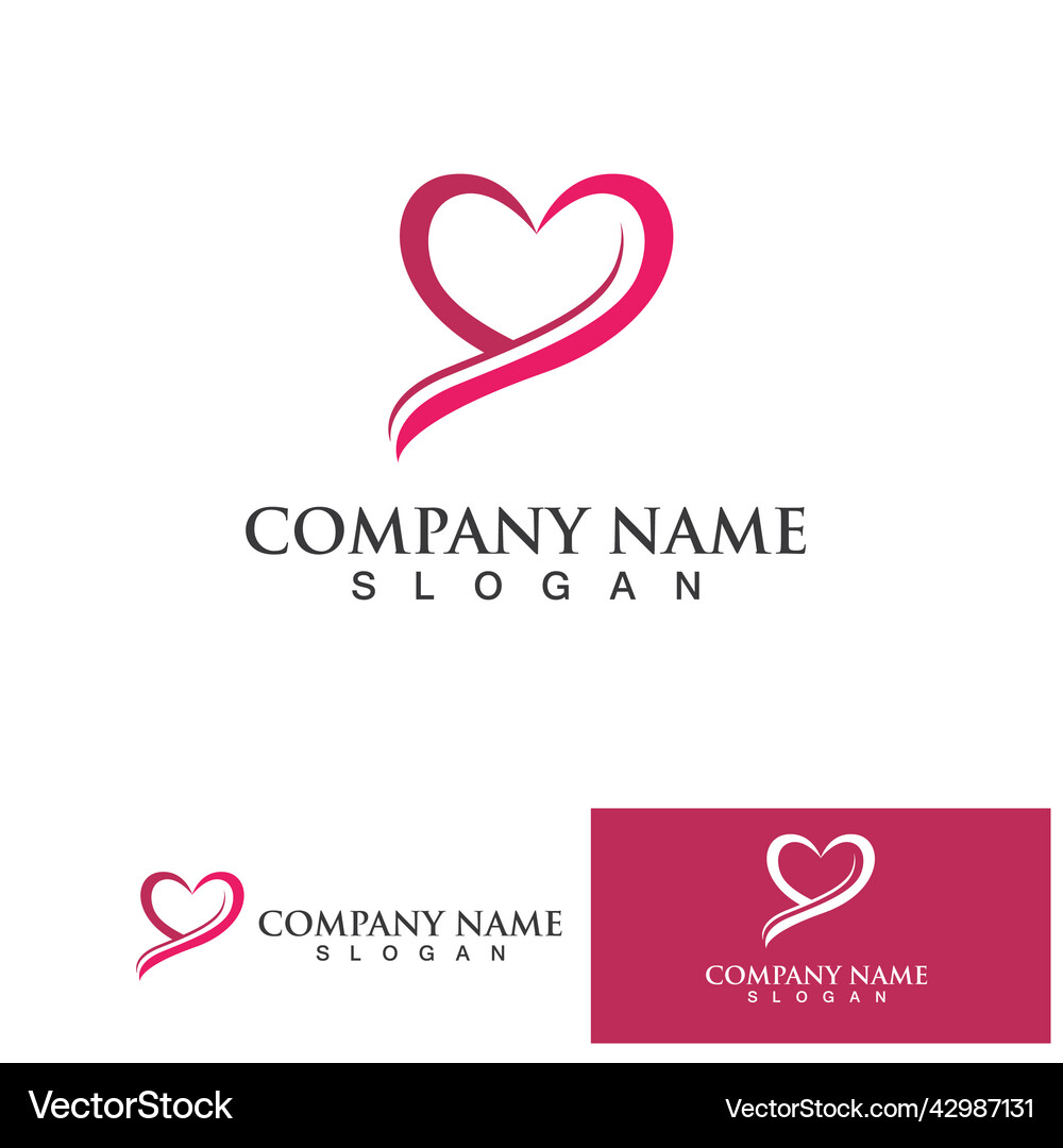 Love heart logo and symbol template Royalty Free Vector