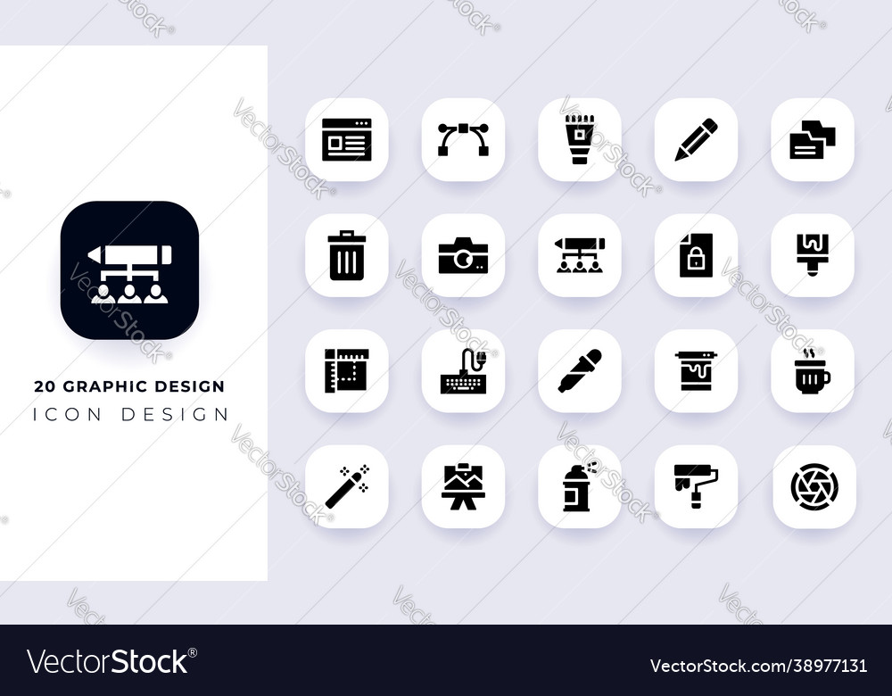 Minimal flat graphic design icon pack Royalty Free Vector