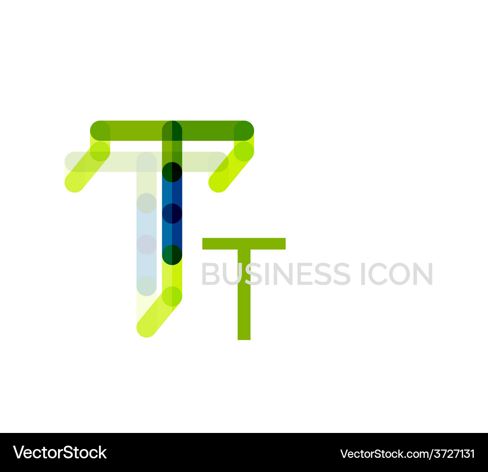Minimal t font or letter logo design Royalty Free Vector