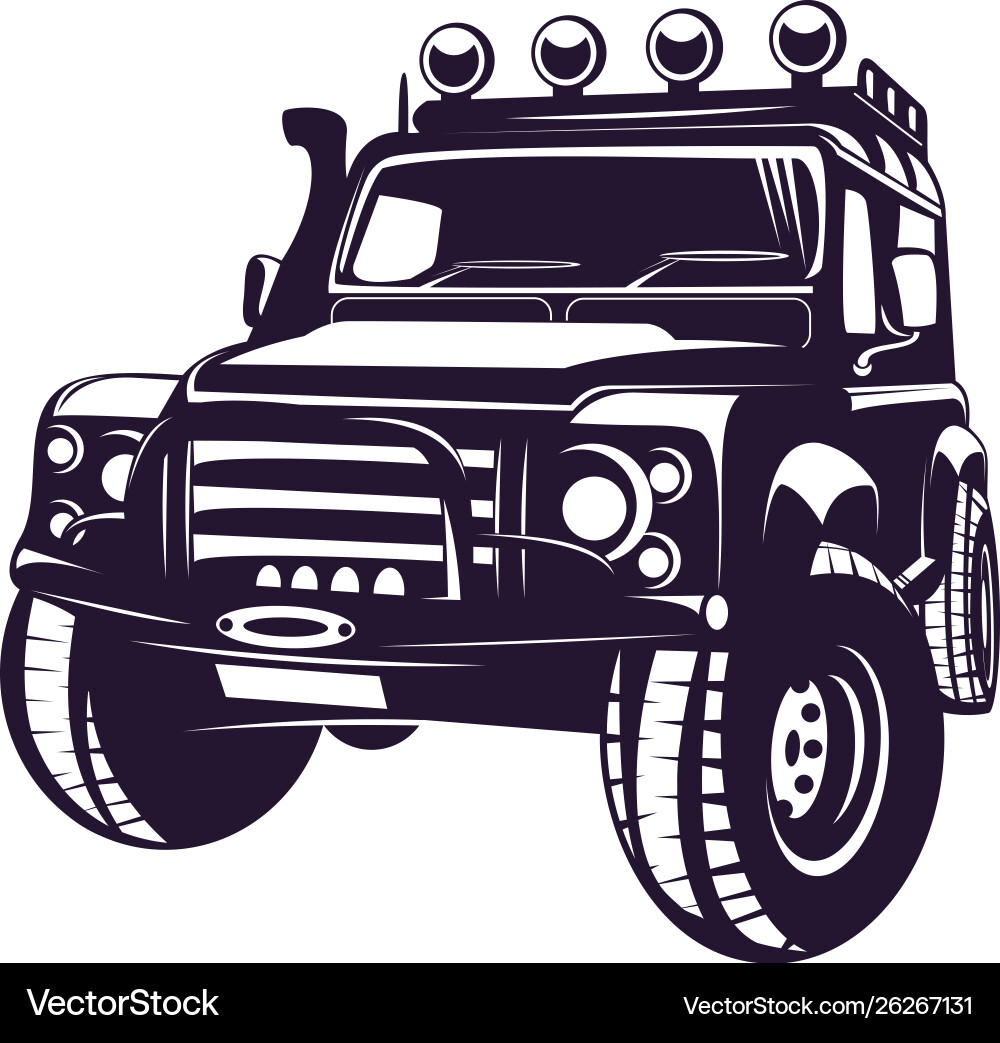 Off-road car logo design extreme car Royalty Free Vector