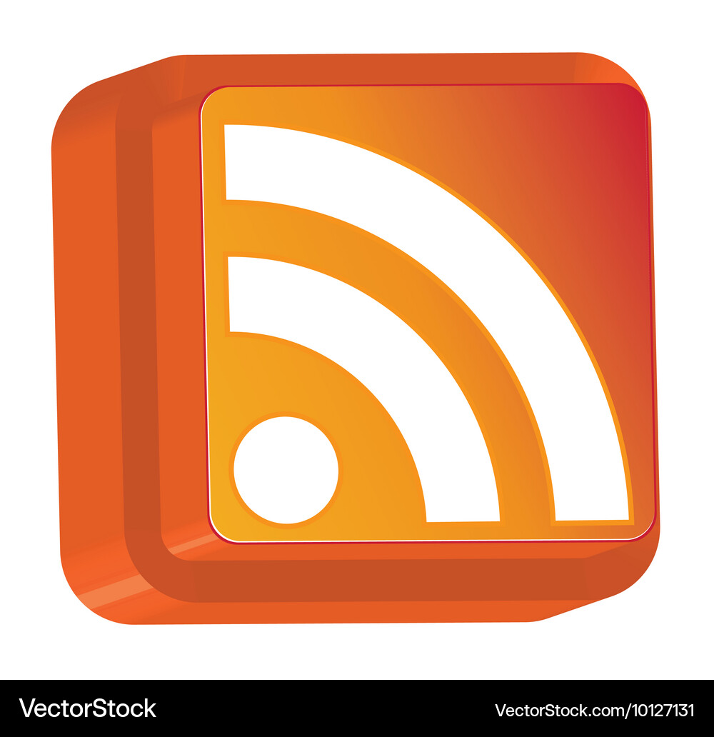Rss 3d icon Royalty Free Vector Image - VectorStock
