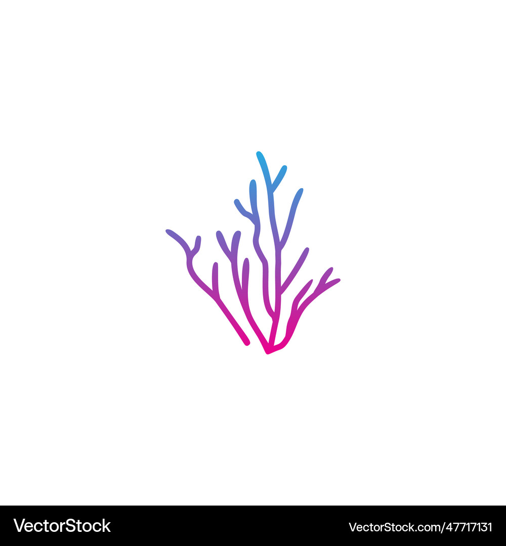 Seaweed geometric symbol simple logo Royalty Free Vector