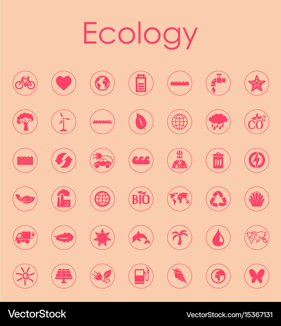 Set of ecology simple icons Royalty Free Vector Image