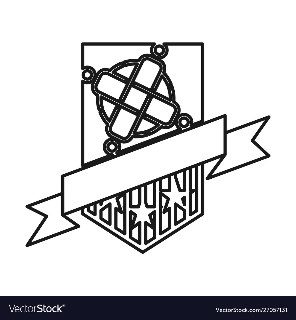 Star shield ribbon commitment teamwork together Vector Image