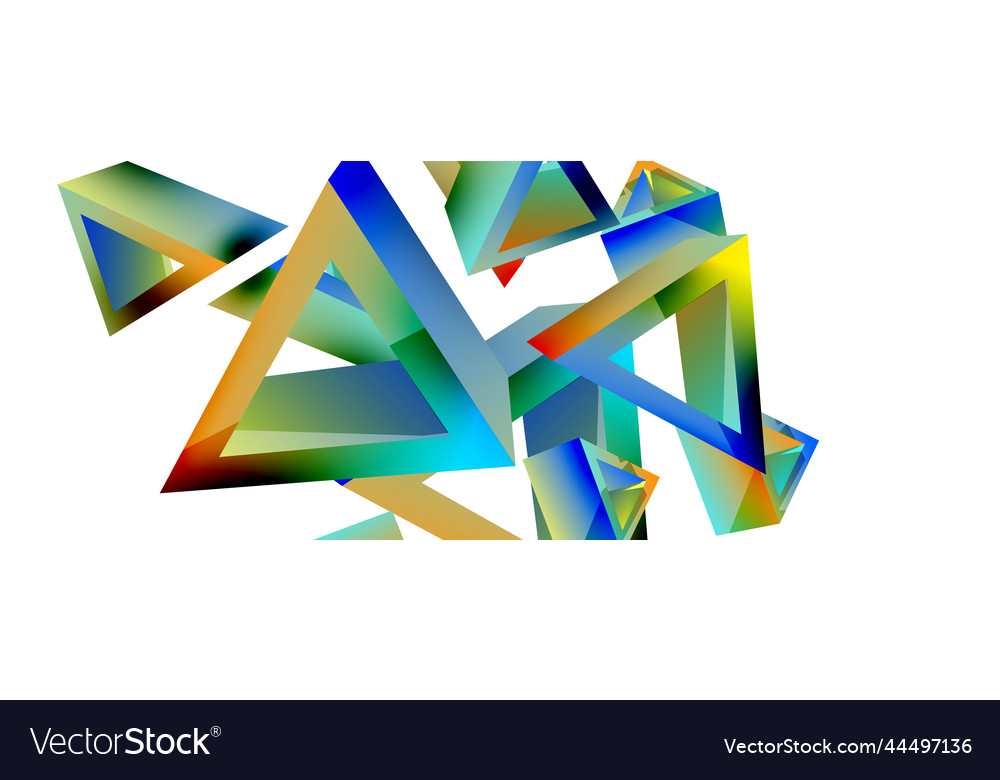 3d triangle abstract background basic shape Vector Image