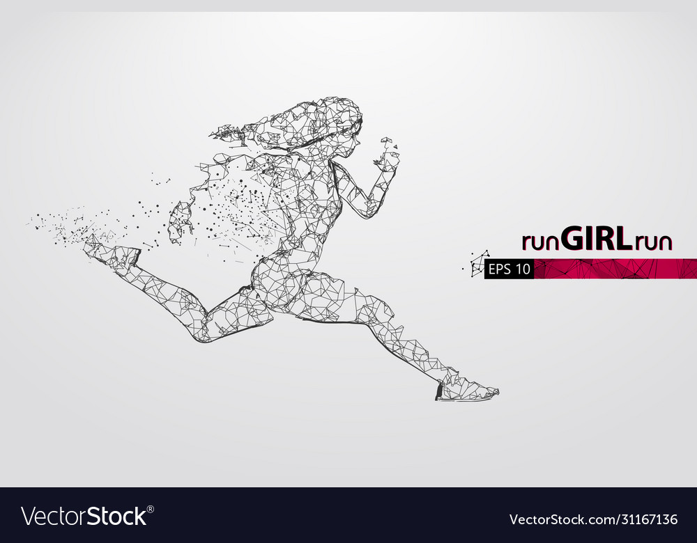 Abstract silhouette a running athlete woman Vector Image