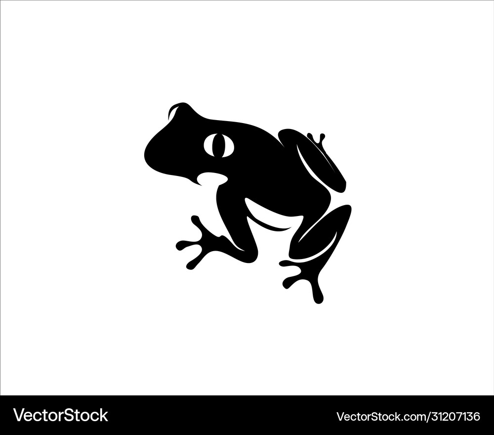 Black frog art logo design inspiration Royalty Free Vector