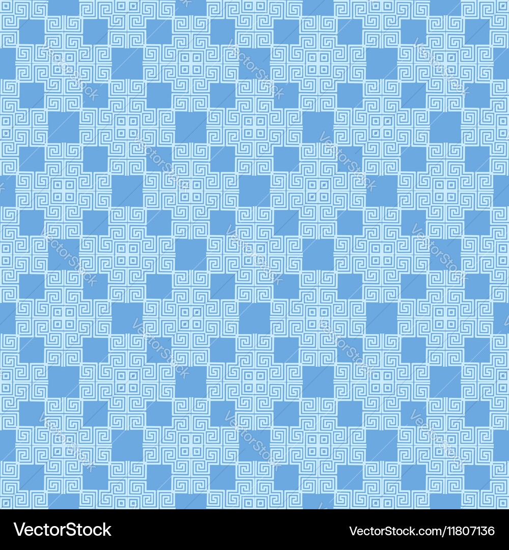 Blue seamless geometric greek ornament Royalty Free Vector