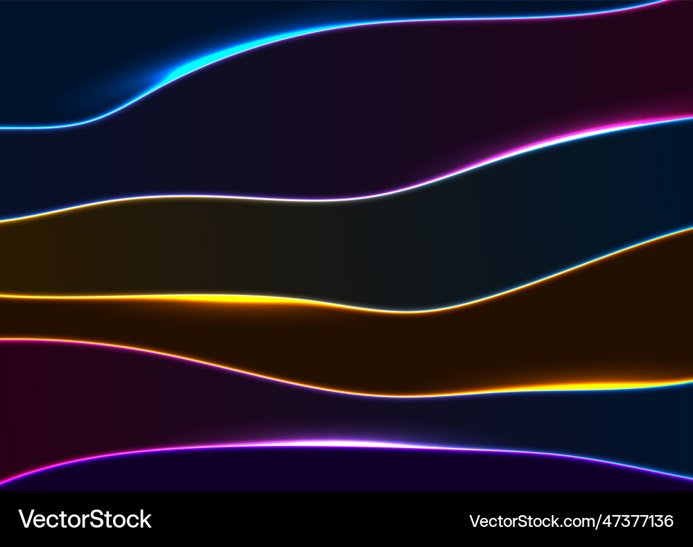 Colorful neon curved wavy lines abstract Vector Image