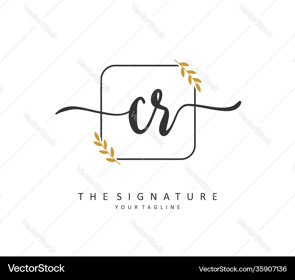 Cr initial letter handwriting and signature logo Vector Image