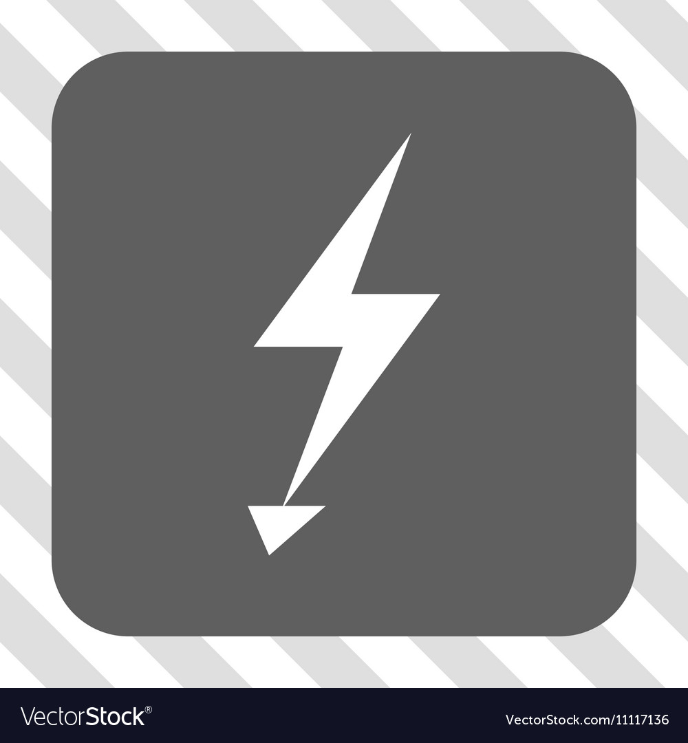 Electric Strike Rounded Square Button Royalty Free Vector