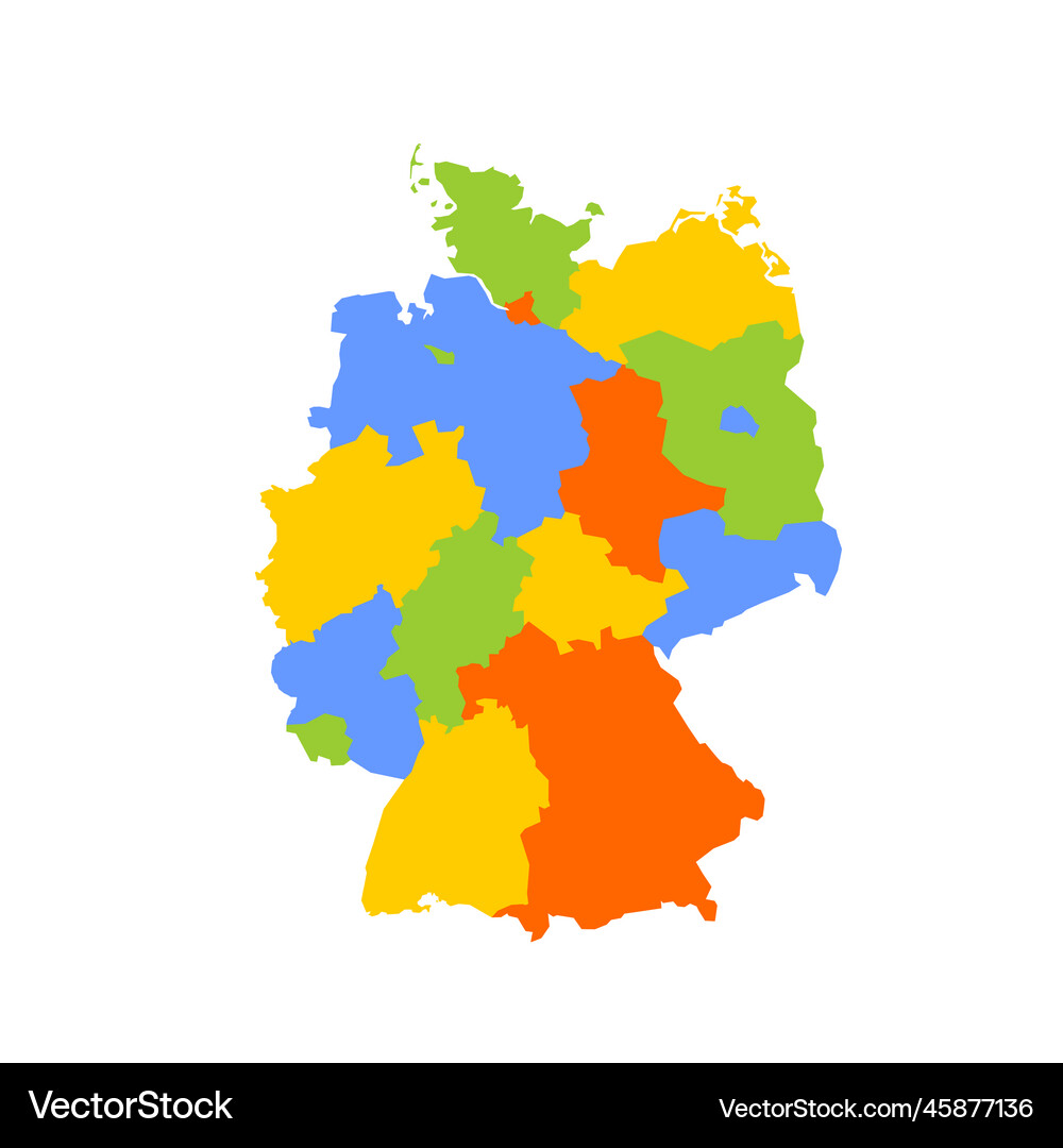 Germany political map of administrative divisions Vector Image