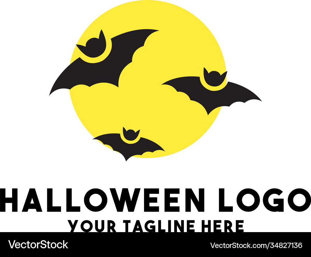 Halloween logo design modern concept Royalty Free Vector
