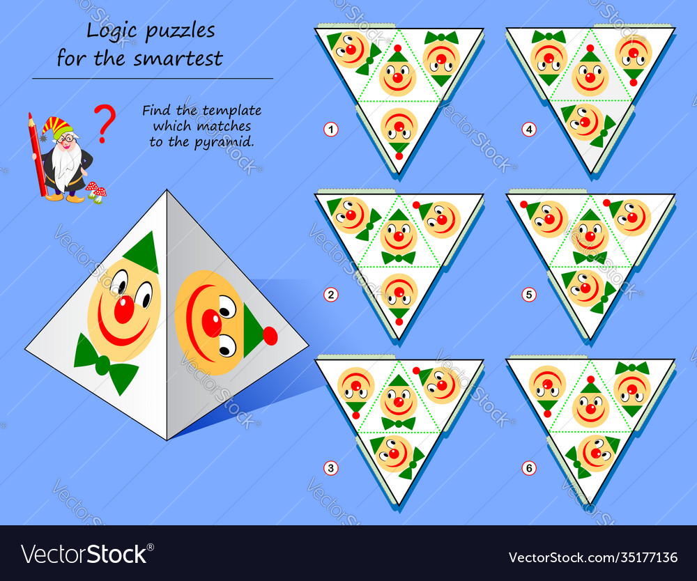 Logic Puzzle Game For Smartest Need To Find Vector Image 