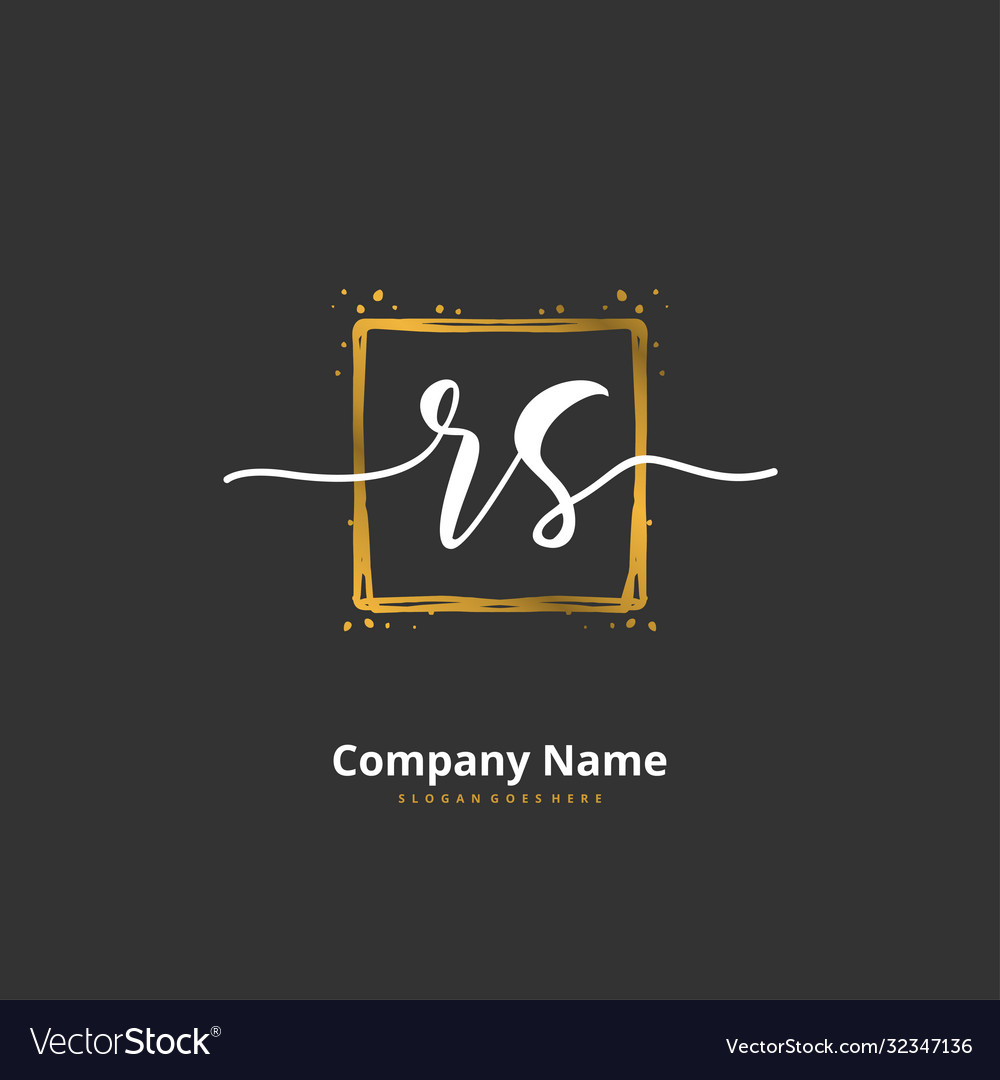 R s rs initial handwriting and signature logo Vector Image