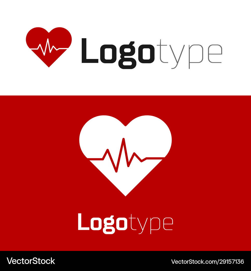 Red heart rate icon isolated on white background Vector Image