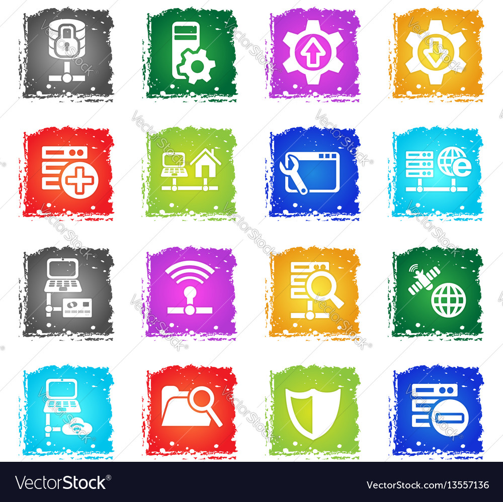 Server icon set Royalty Free Vector Image - VectorStock