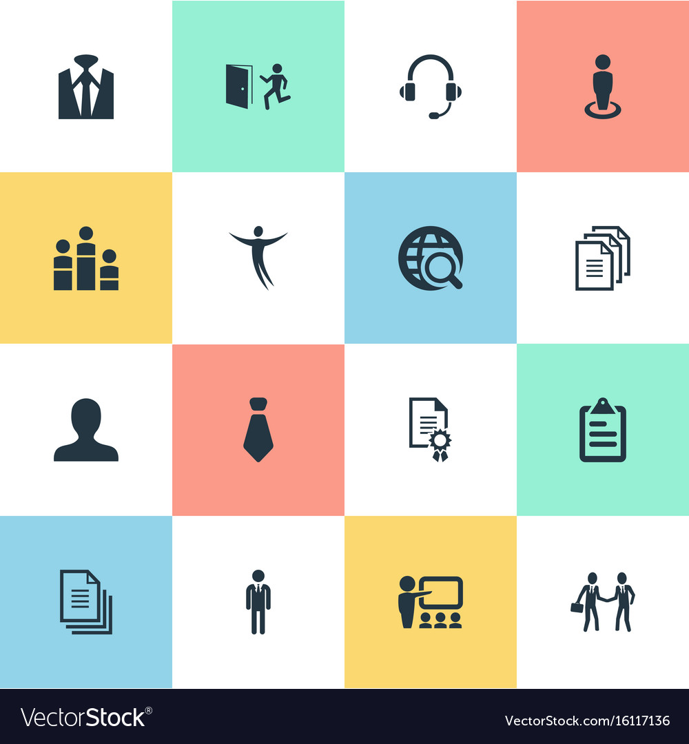 Set simple hr icons Royalty Free Vector Image - VectorStock