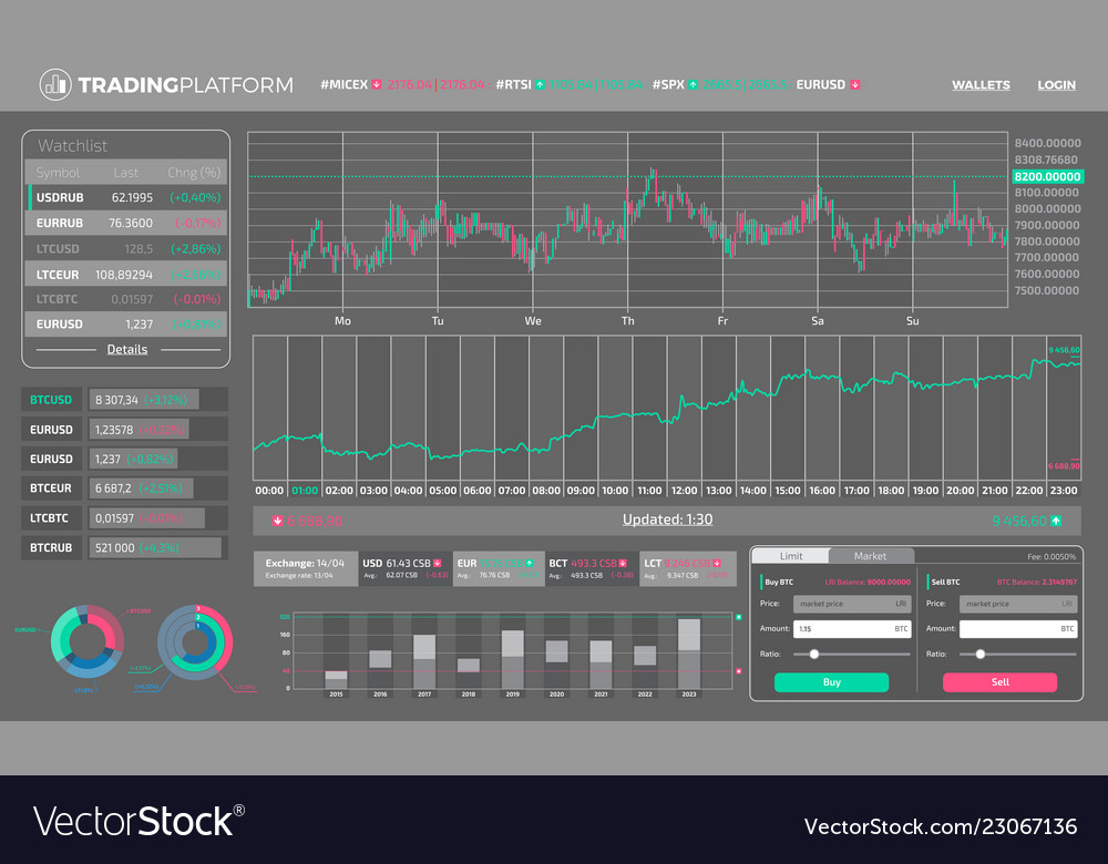 Trading infographic elements Royalty Free Vector Image