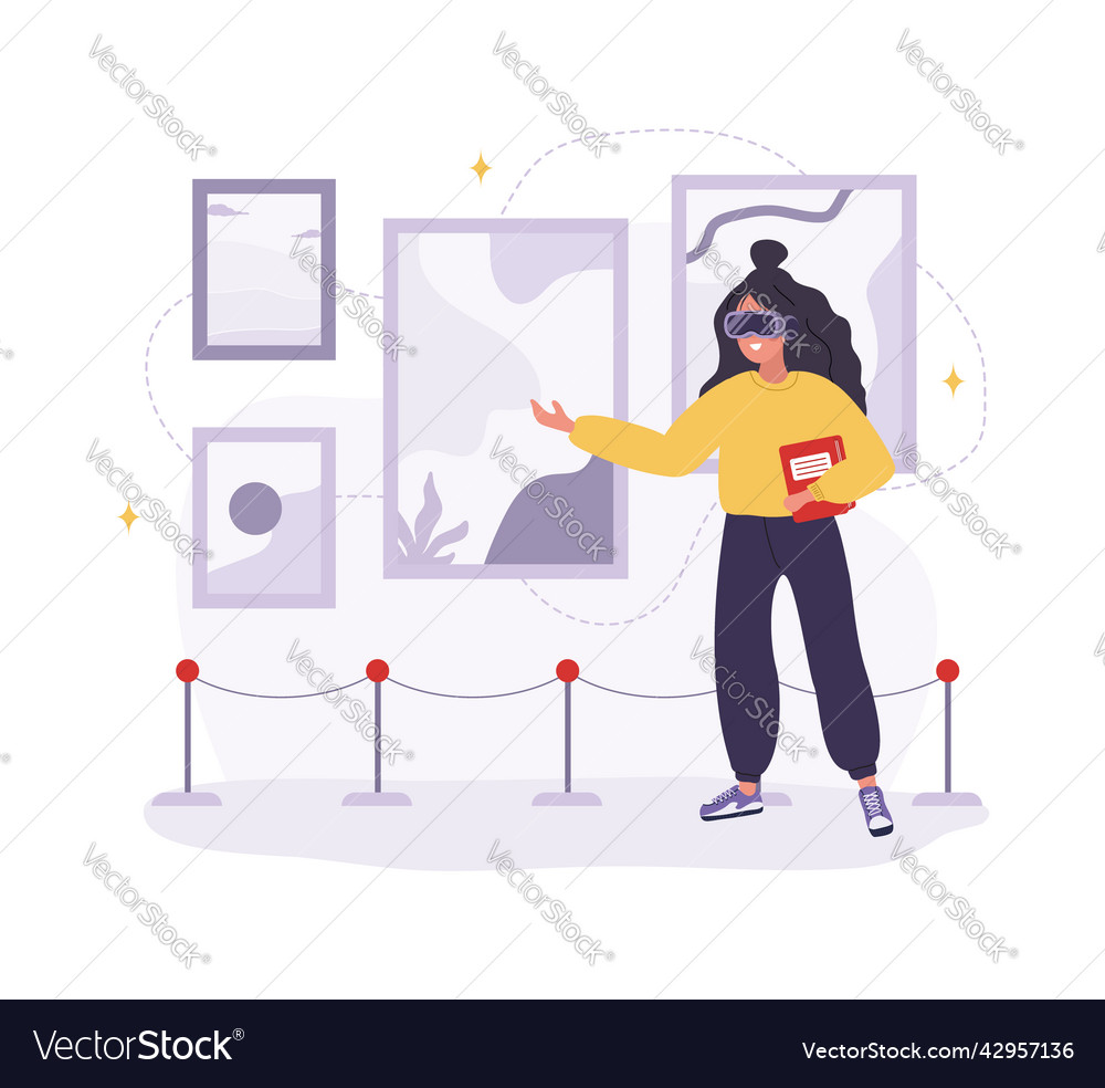 VR Museum Experience Royalty Free Vector Image