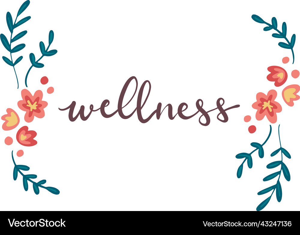 Wellness handwritten lettering card concept design