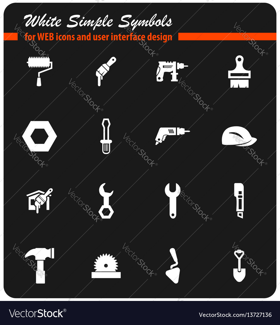 Work tools icon set Royalty Free Vector Image - VectorStock