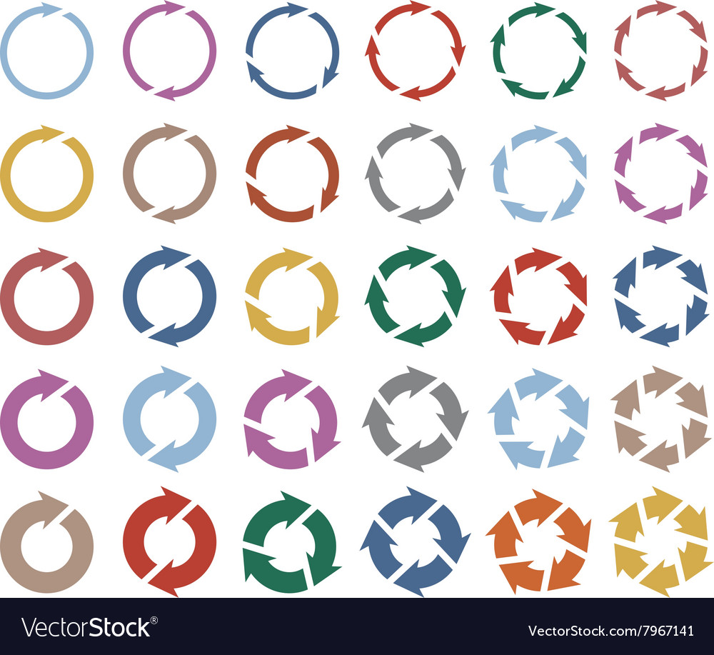 30 arrow pictograph refresh reload rotation loop Vector Image