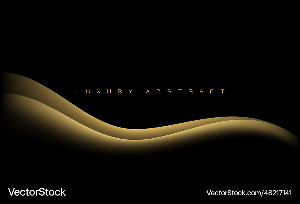 Abstract gold curve wave line luxury on black Vector Image