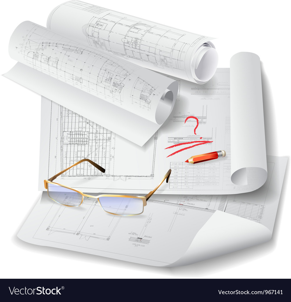 Architecture plans Royalty Free Vector Image - VectorStock