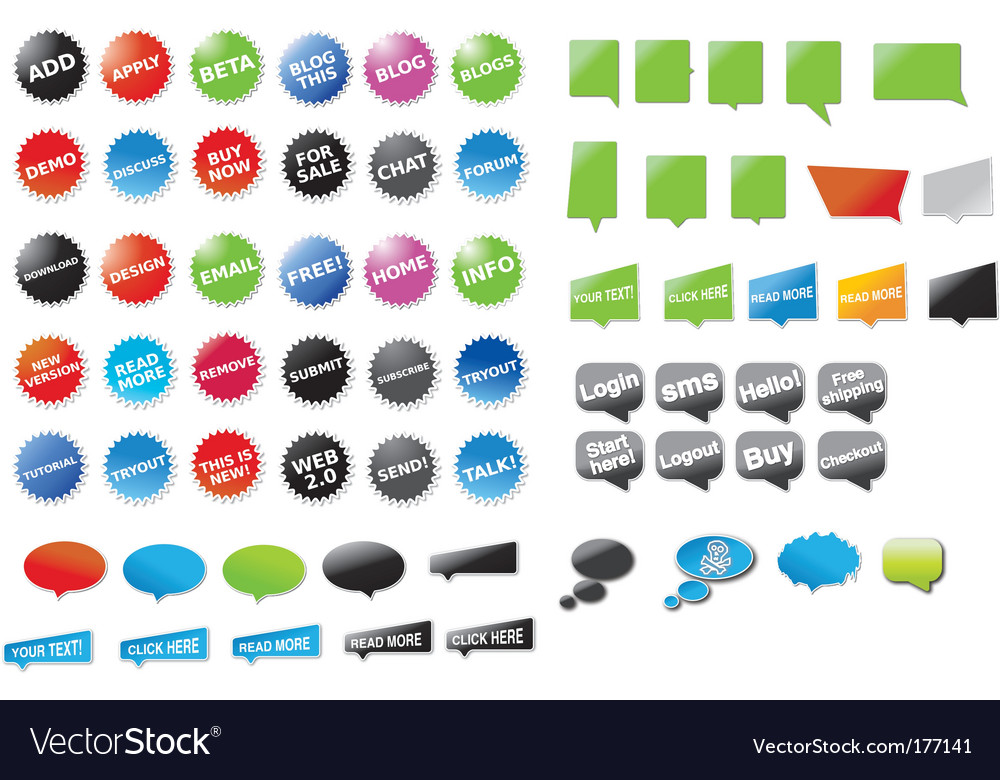 Bubble Icons Lizenzfreies Vektorbild - VectorStock