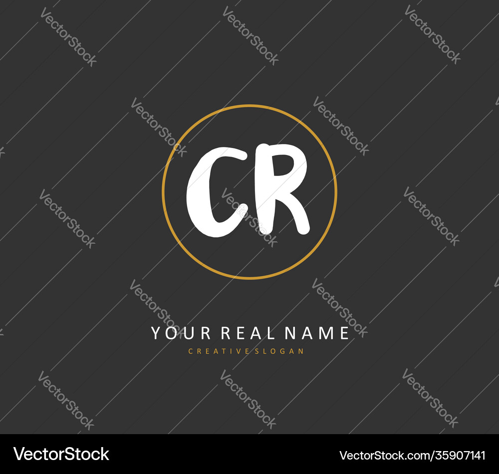 Cr initial letter handwriting and signature logo Vector Image