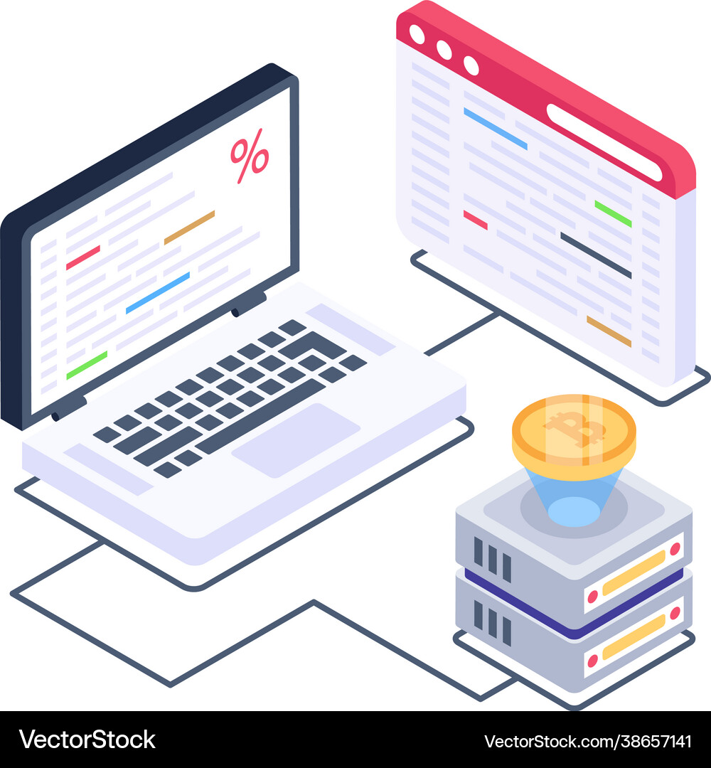 Cryptocurrency connection Royalty Free Vector Image