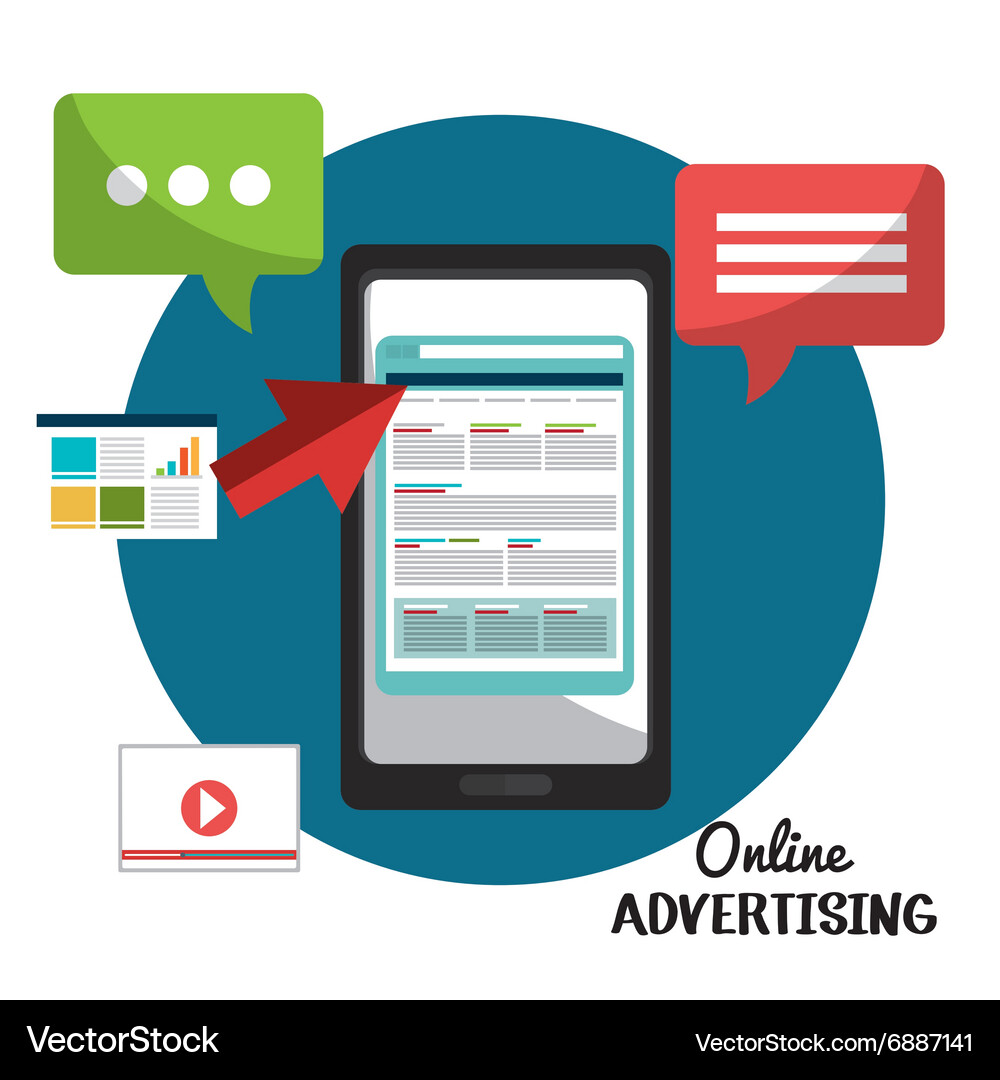 Digital advertising and marketing Royalty Free Vector Image