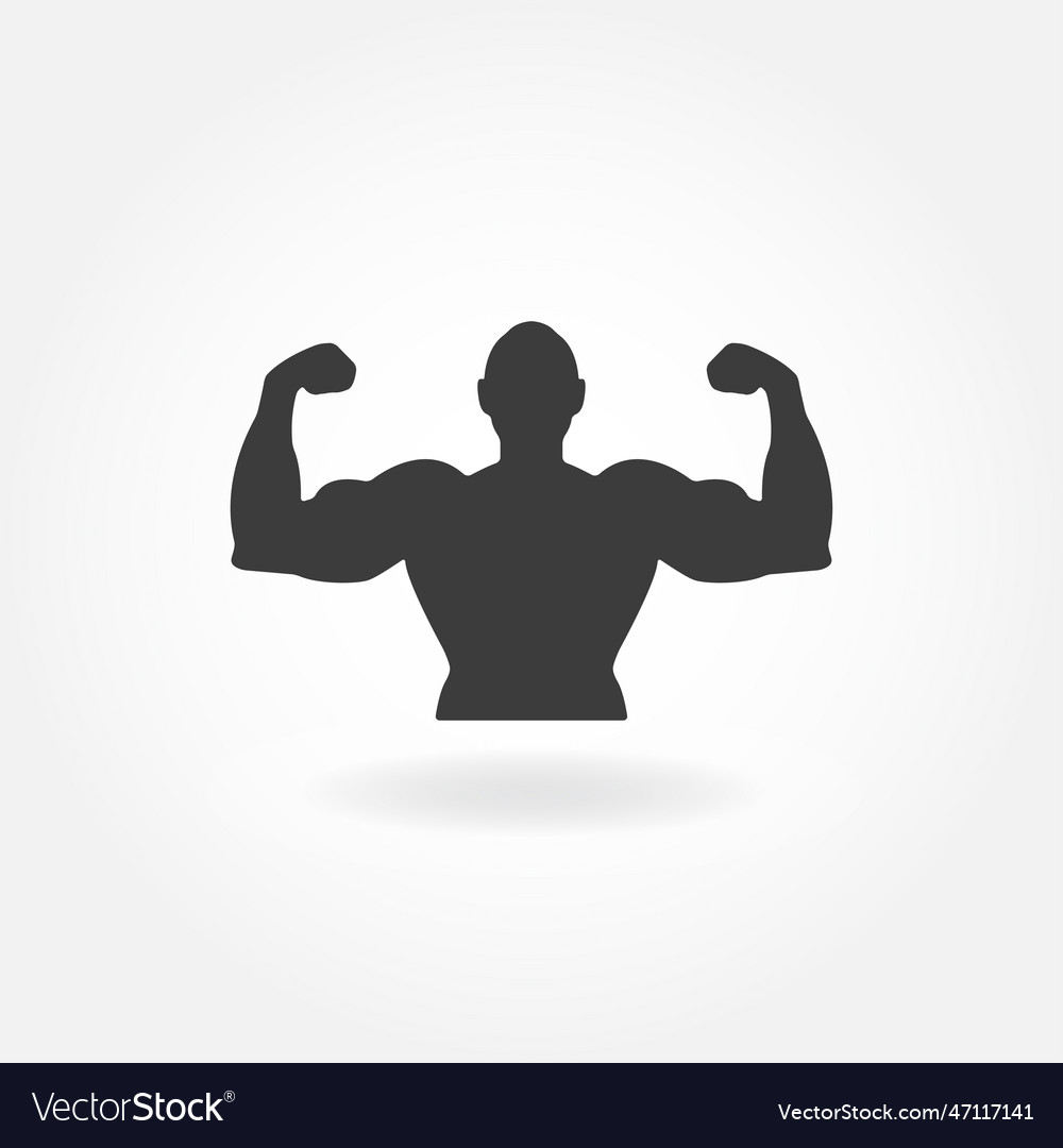 Fitness icon bodybuilding muscle man Royalty Free Vector