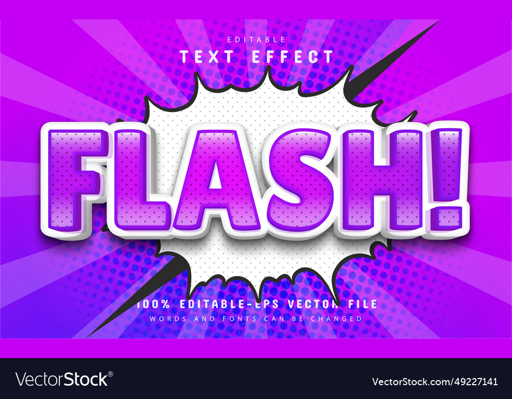 Flash Comic Style Text Effect Royalty Free Vector Image