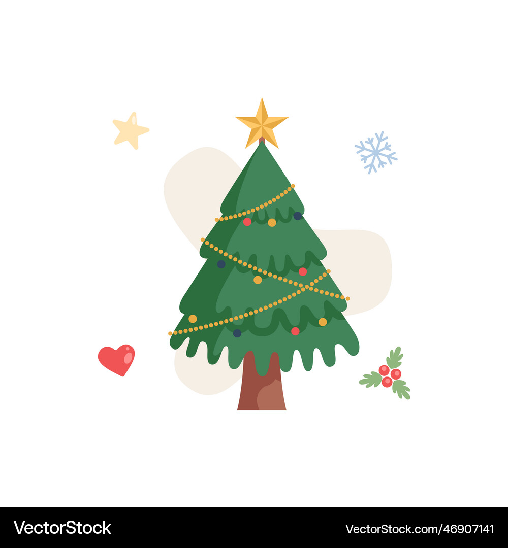 Flat of christmas pine trees Royalty Free Vector Image