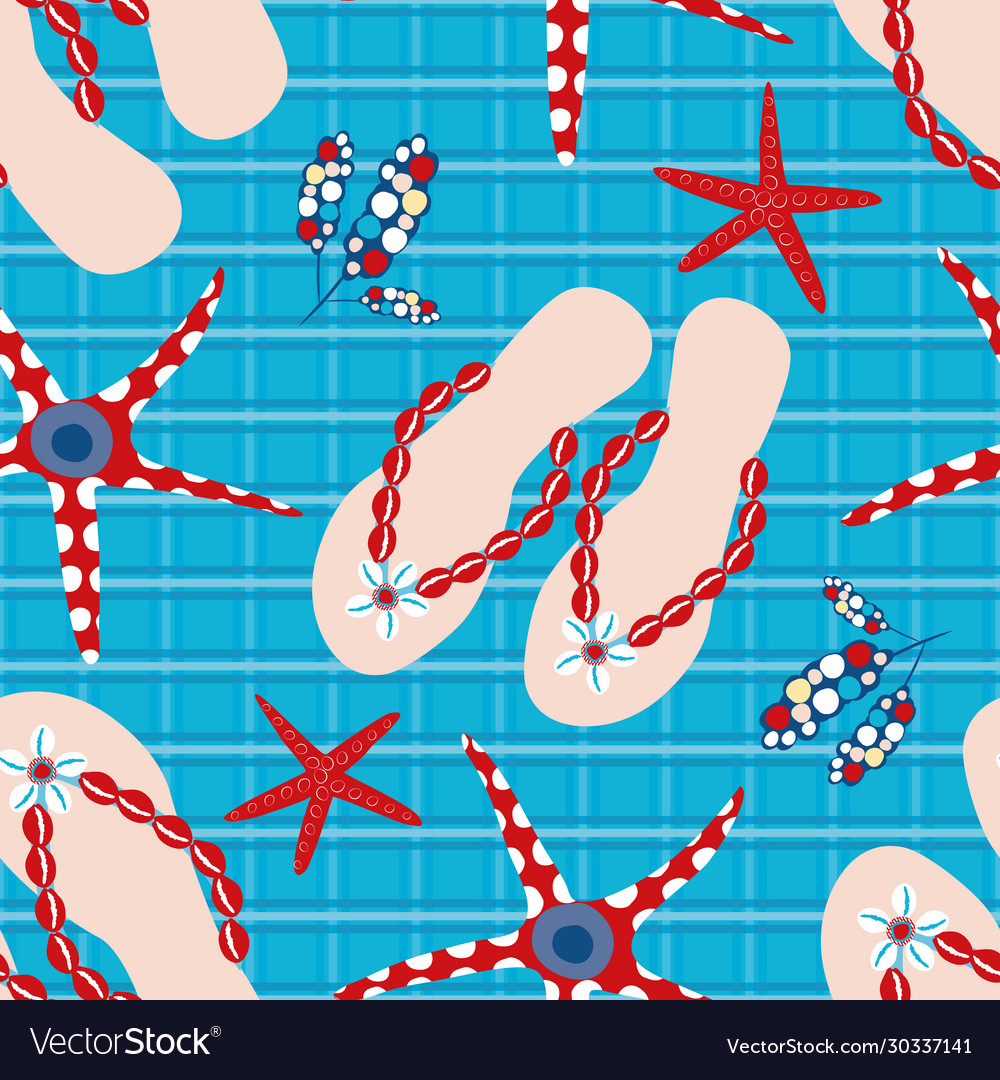 Flip flop shoe seamless pattern background Vector Image