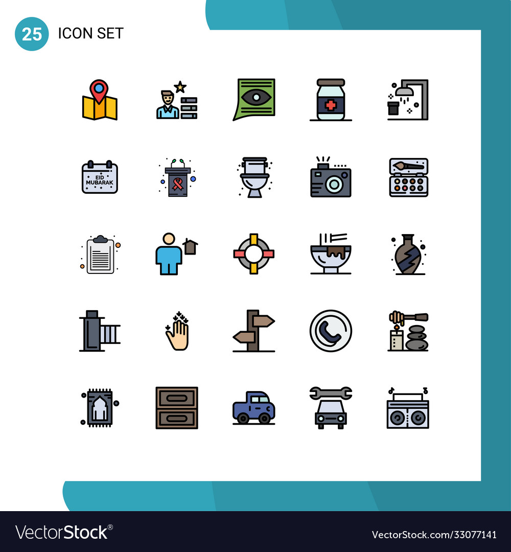 Group 25 filled line flat colors signs and Vector Image Group 25 filled line flat colors signs and Vector Image