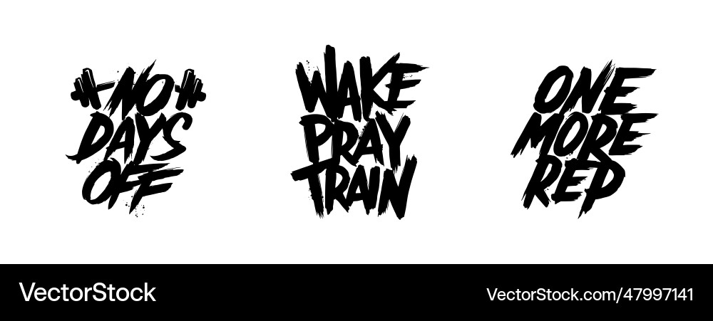 Gym motivation set of workout Royalty Free Vector Image