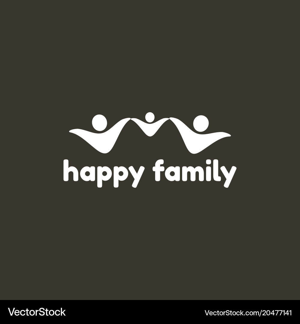 Happy family logo template Royalty Free Vector Image