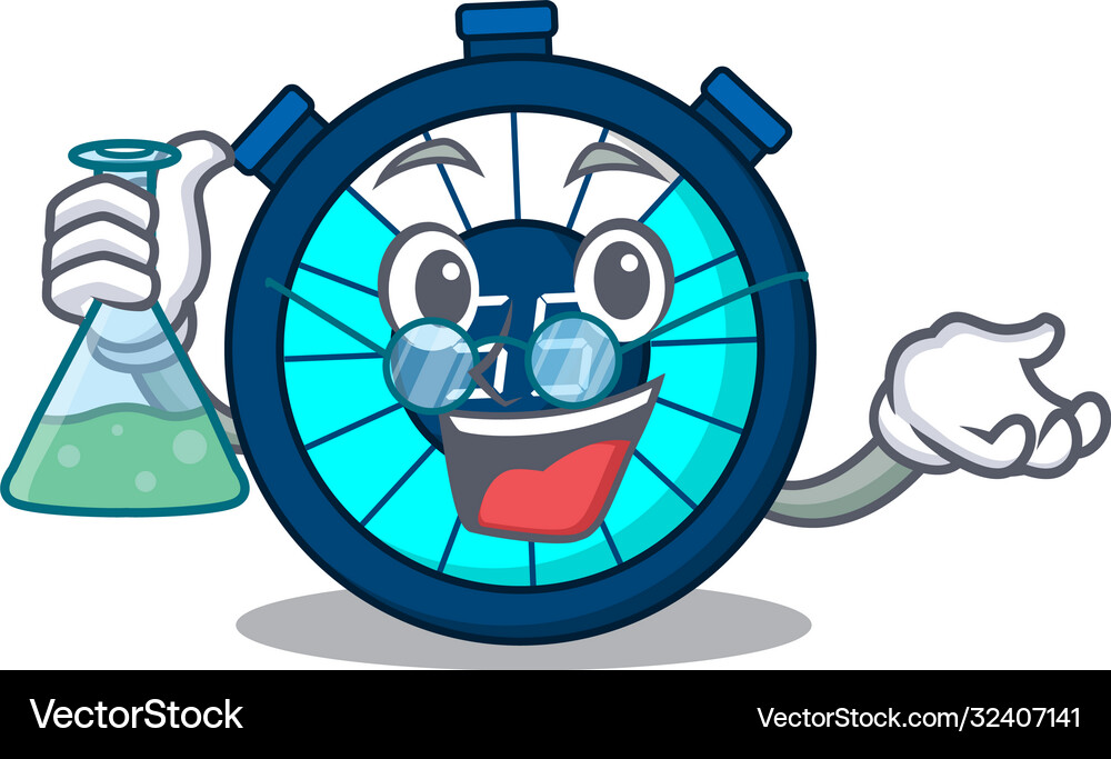 Hourglass smart professor cartoon design style Vector Image