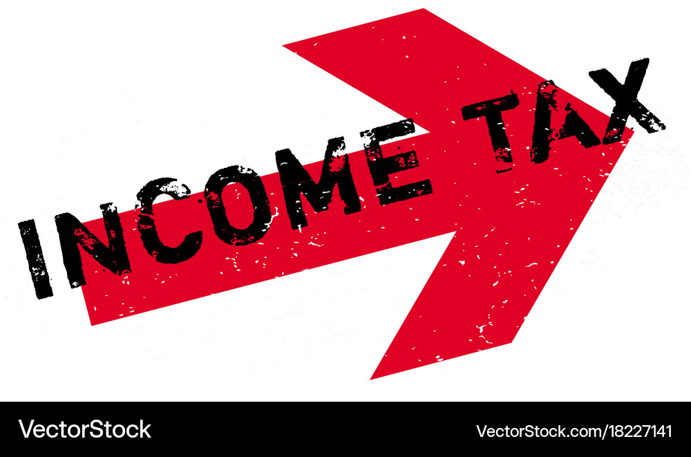 Income tax rubber stamp Royalty Free Vector Image