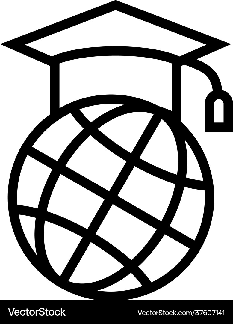 International education graduate line icon Vector Image