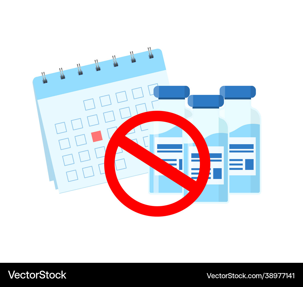 No scheduled vaccination circle sign danger red Vector Image